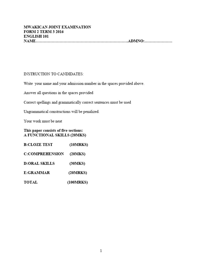 English Form 2 Mod23042022001 | PDF | Sodium Bicarbonate | Chemistry