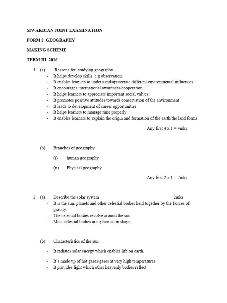 Geography Form 2 Ms Mod23042022001 | PDF | Magma | Igneous Rock