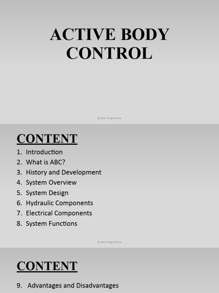 Active Body Control | PDF | Motor Vehicle | Manufactured Goods