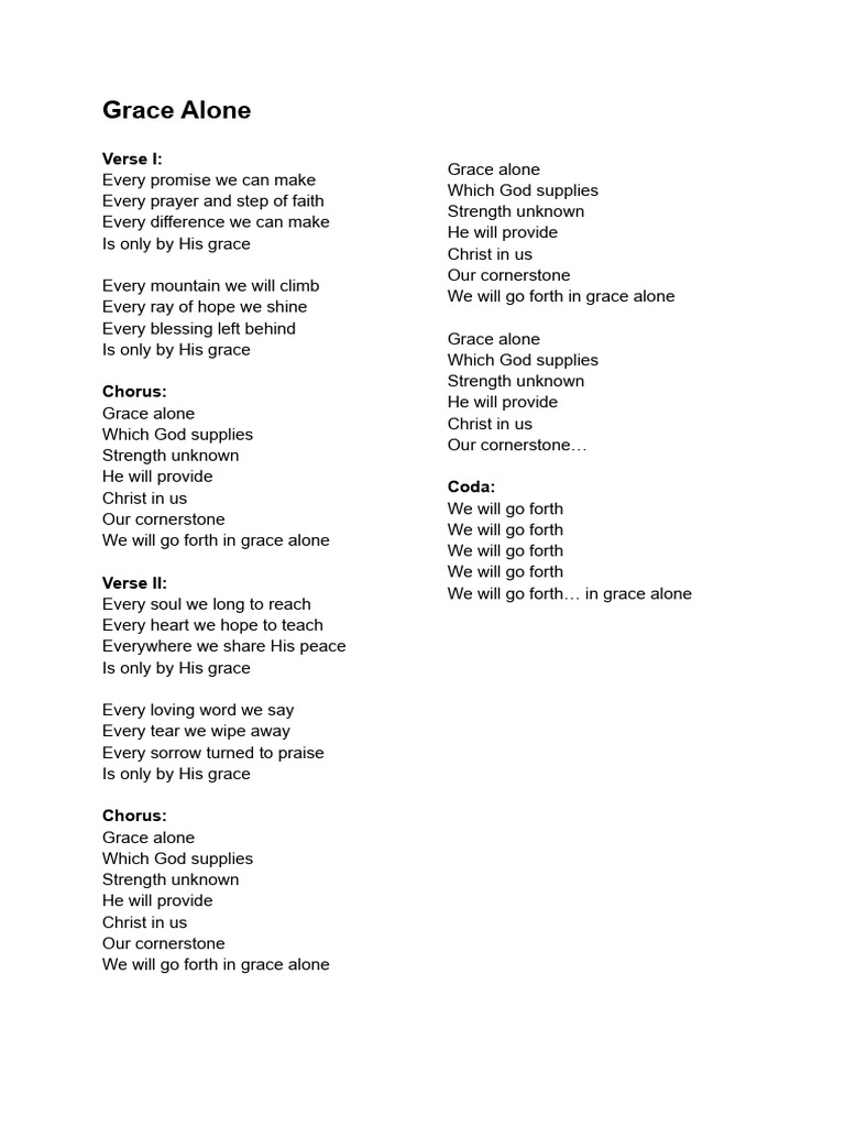 Grace Alone Lyrics | PDF
