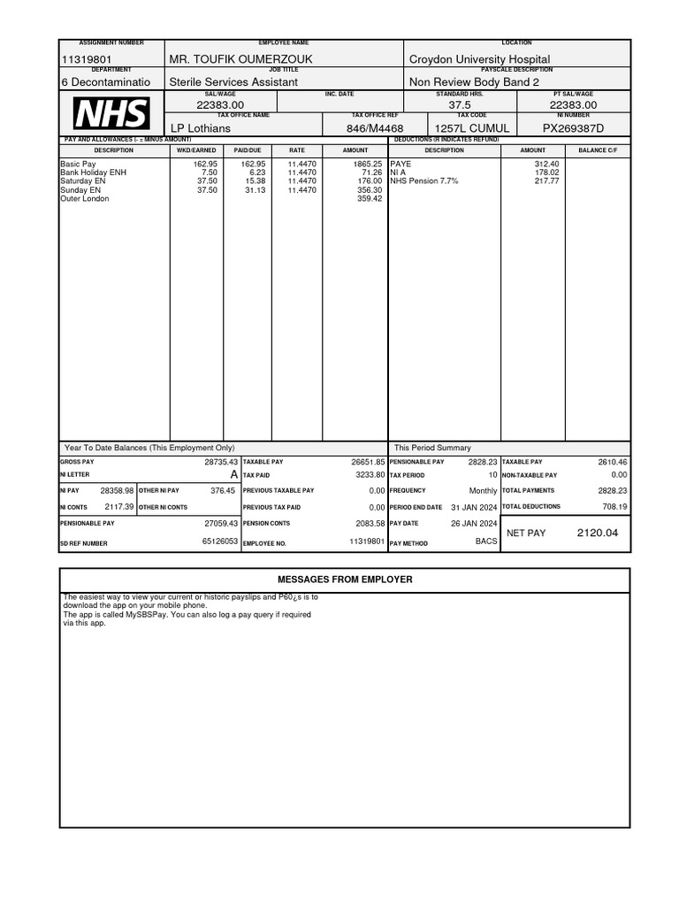 Epayslip 2024-01-26 11319801 | PDF | Government | Services (Economics)