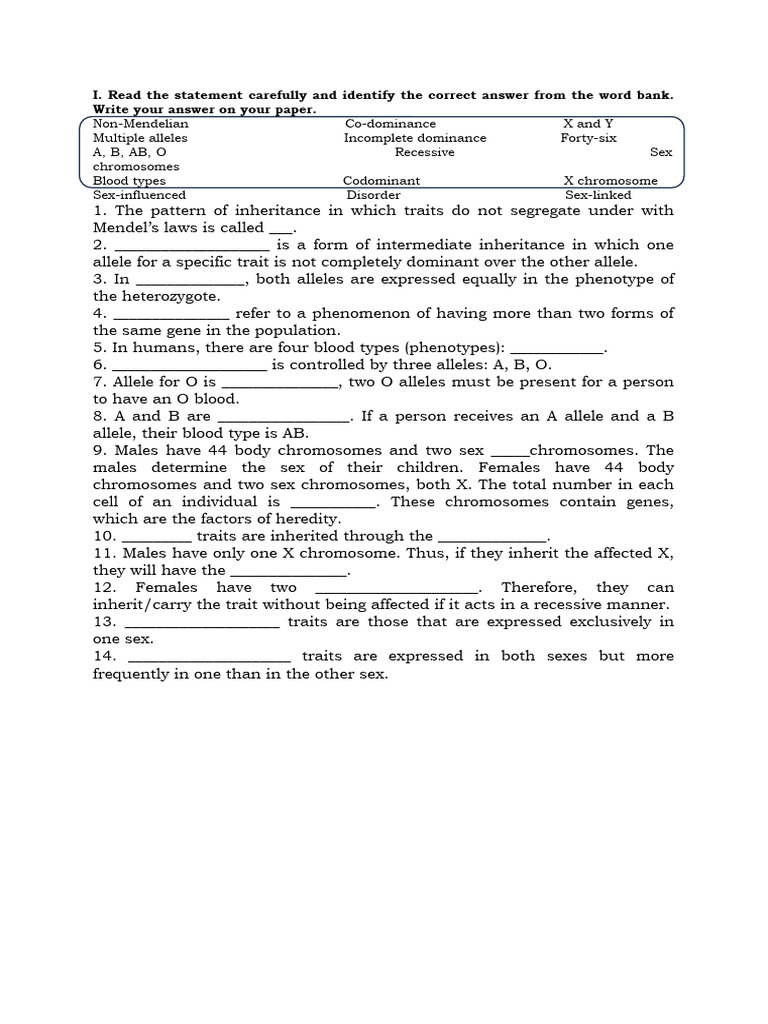 Non-Mendelian Genetics Practice Quiz | PDF | Dominance (Genetics) | Allele