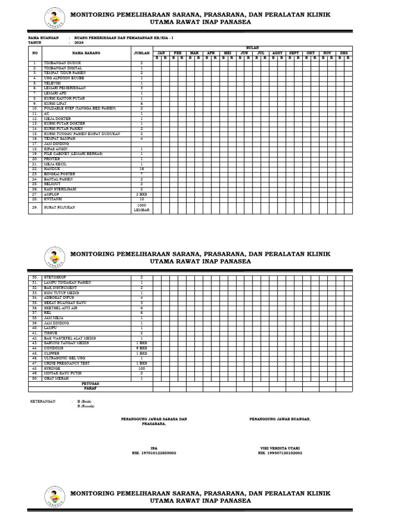 Monitoring Sarpras 2024 | PDF