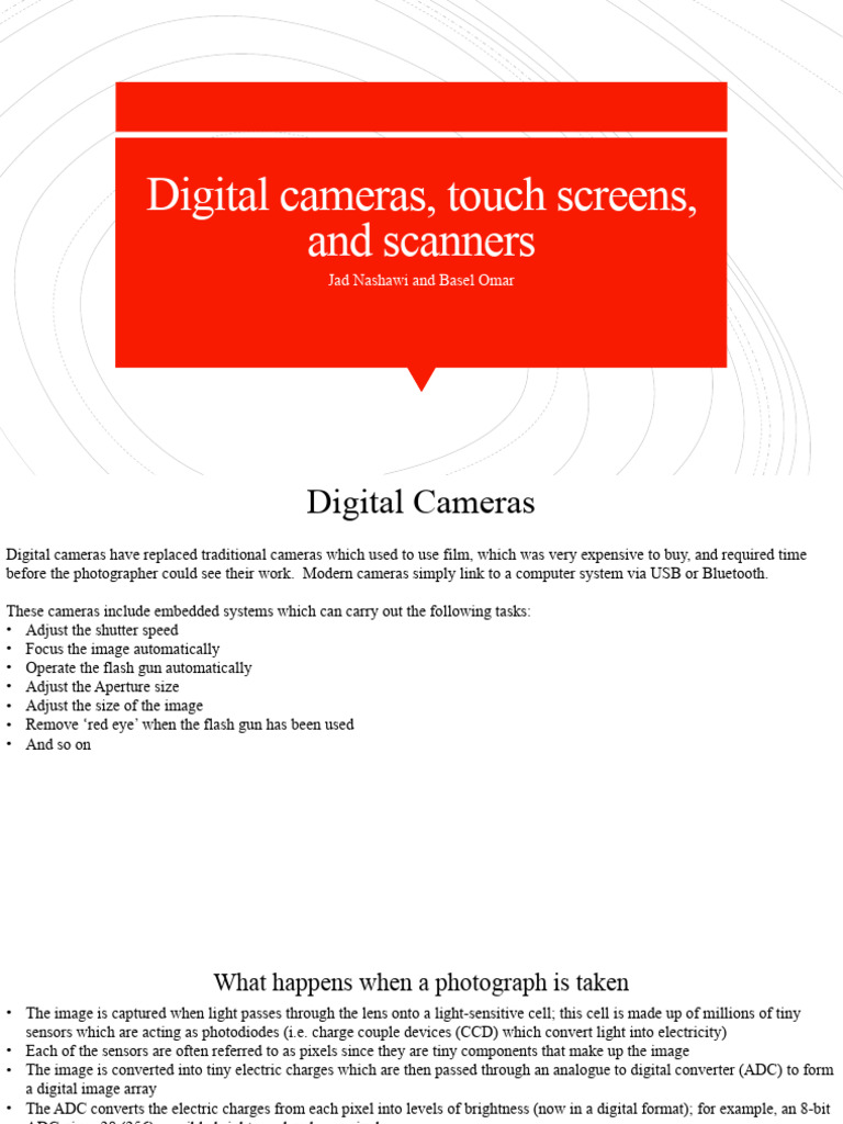 Digital Cameras, Touch Screens, and Scanners | PDF | Touchscreen | Image Scanner