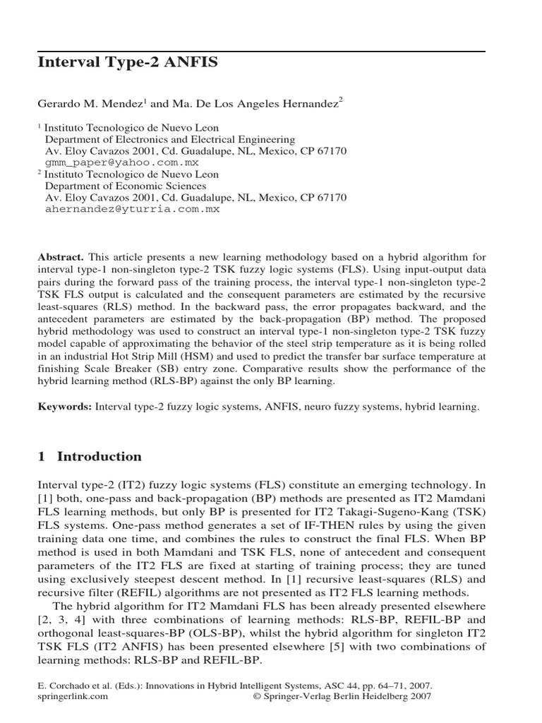 Type 2 ANFIS | PDF | Fuzzy Logic | Stationary Process