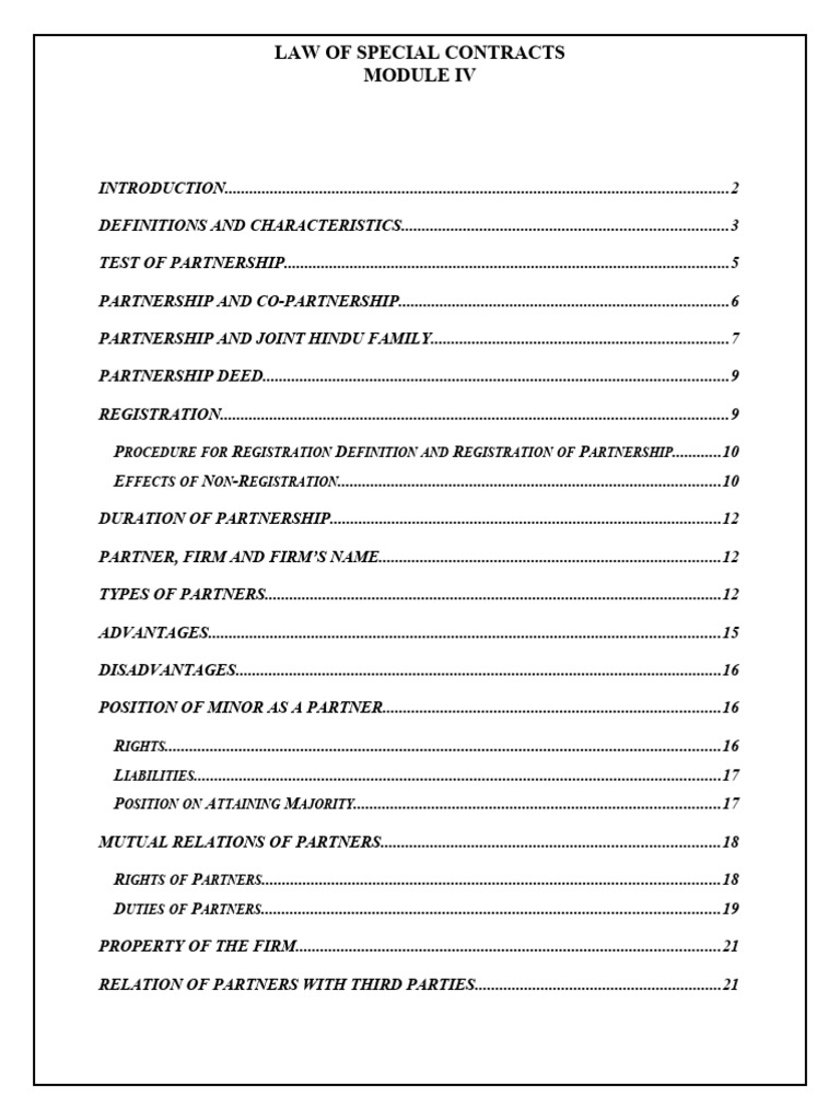 Module Iii (Special Contracts) | PDF | Partnership | Law Of Agency