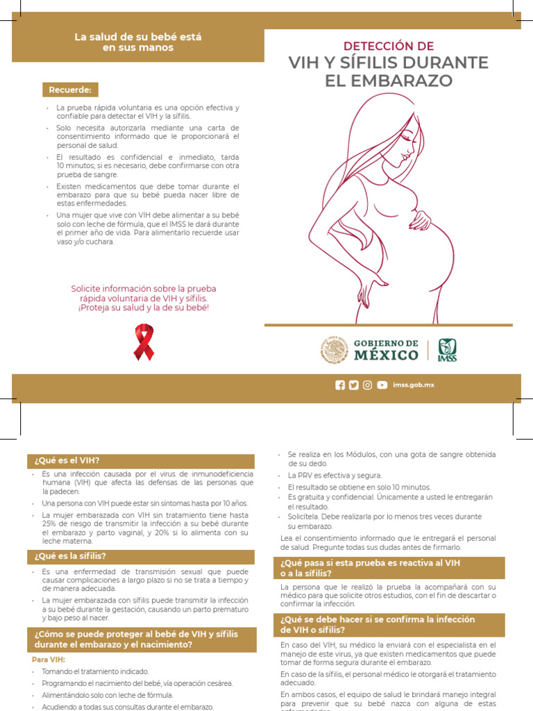 9 Díptico Detección de VIH y sífilis en el Embarazo | PDF | VIH | El embarazo