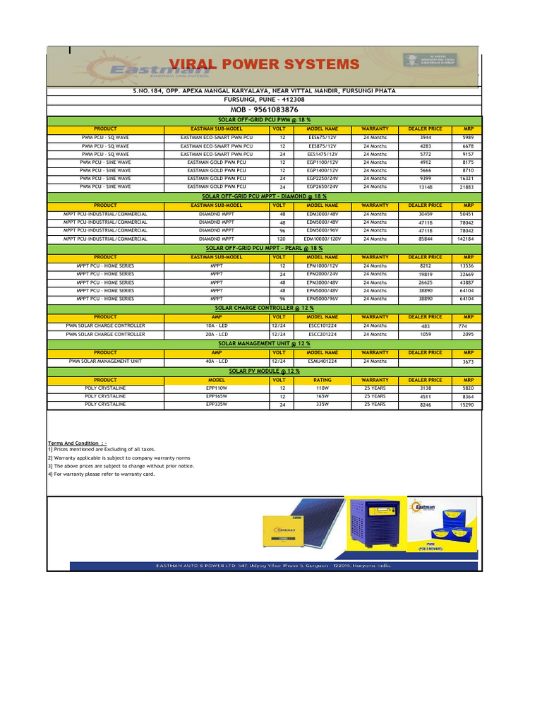 Dealer Price List Eastman Pcu | PDF | Electromagnetism | Electrical ...