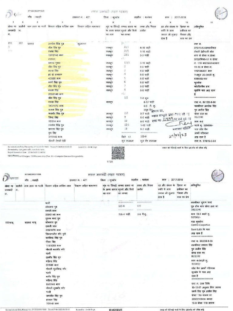 Jamabandi 4 A - Compressed | PDF
