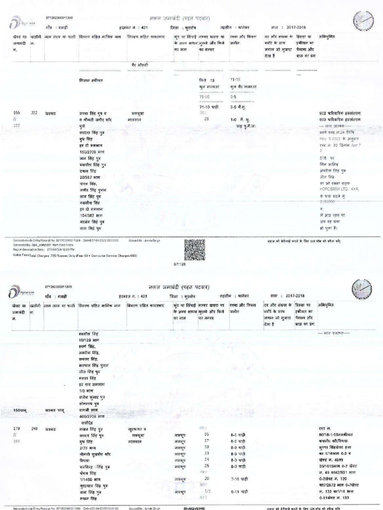 Jamabandi 4 B - Compressed | PDF