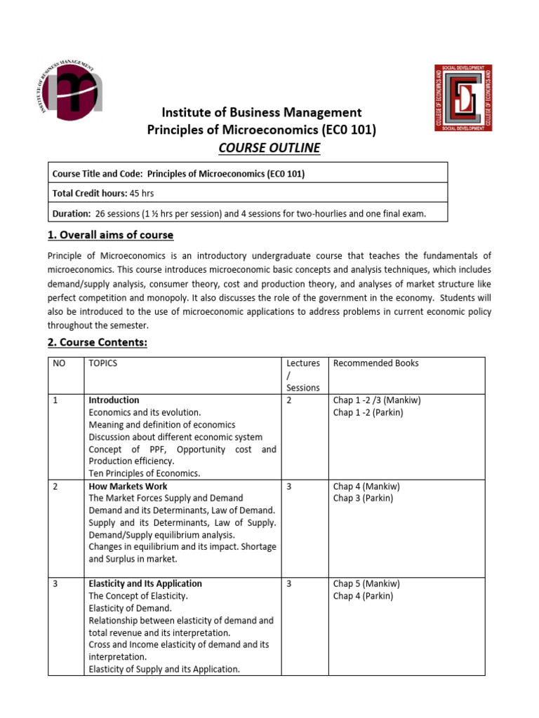 ECO 101 - Pr. of Microeconomics | PDF | Profit (Economics) | Monopoly