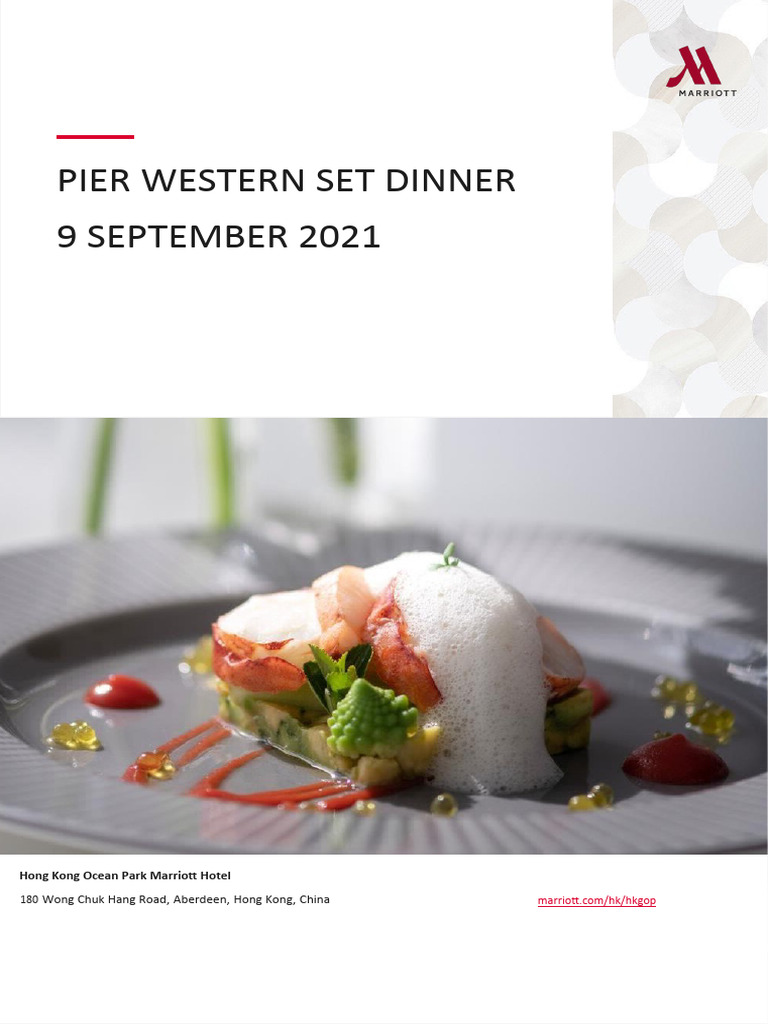 Mrs. Wan Western Set Dinner 9 Sep 2021 V2 | PDF