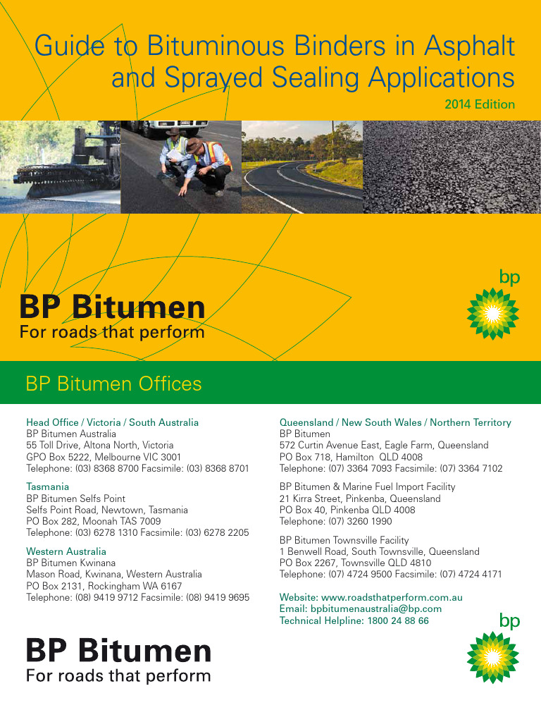 BP Bitumen - Guide To Bituminous Binders in Asphalt and Sprayed Sealing Applications-2014 | PDF ...
