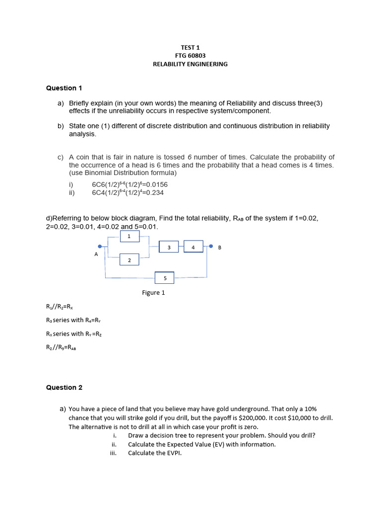 Exercise | Download Free PDF | Reliability Engineering | Odds