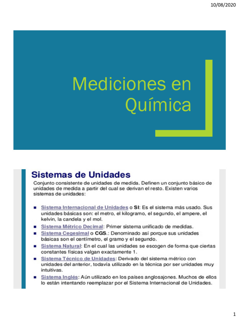 Unidades y Precisión en Química | PDF | Exactitud y precisión | Medición