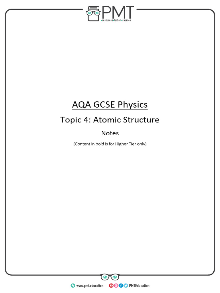AQA GCSE Physics: Atomic Structure Notes | PDF