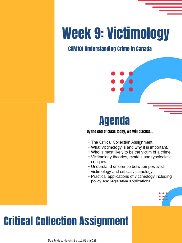 Week 8 - Victimology Slides4D2L | PDF | Victimology | Restorative Justice