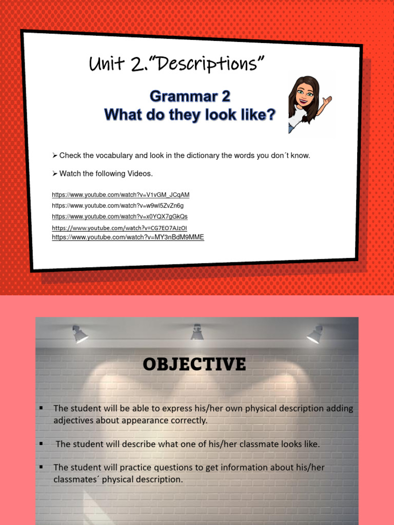 Unit 2. Grammar 2 - Physical Description | PDF | Adjective | Human Communication