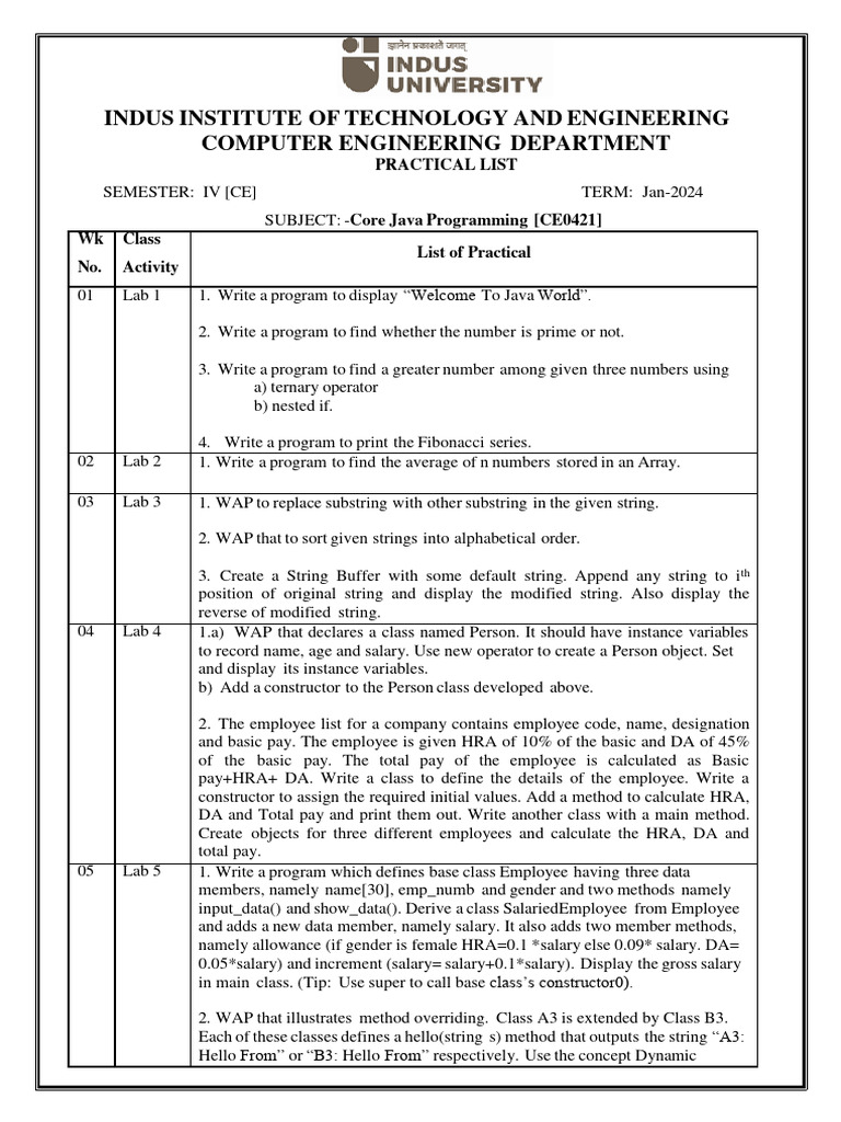 Practical List Cjp 24 Download Free Pdf Method Computer Programming Class Computer