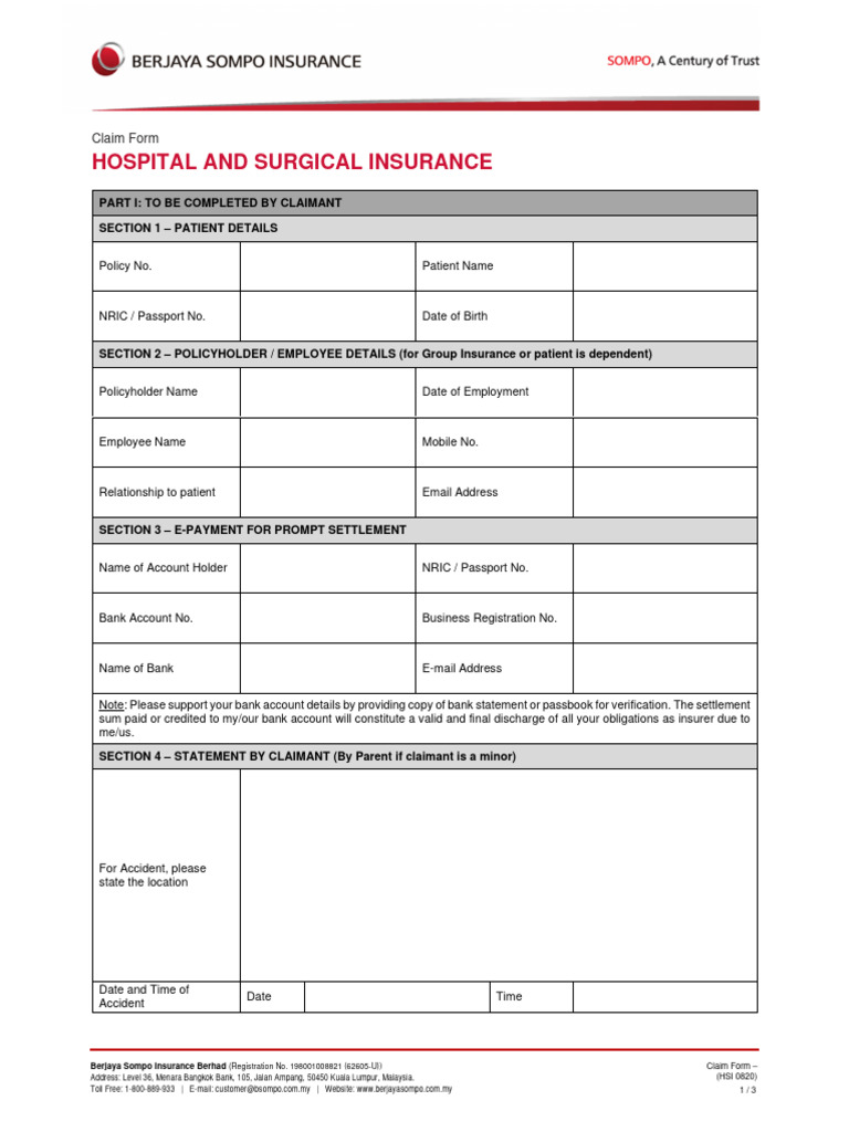 BSIB GHS Claim Form | PDF | Insurance | Patient