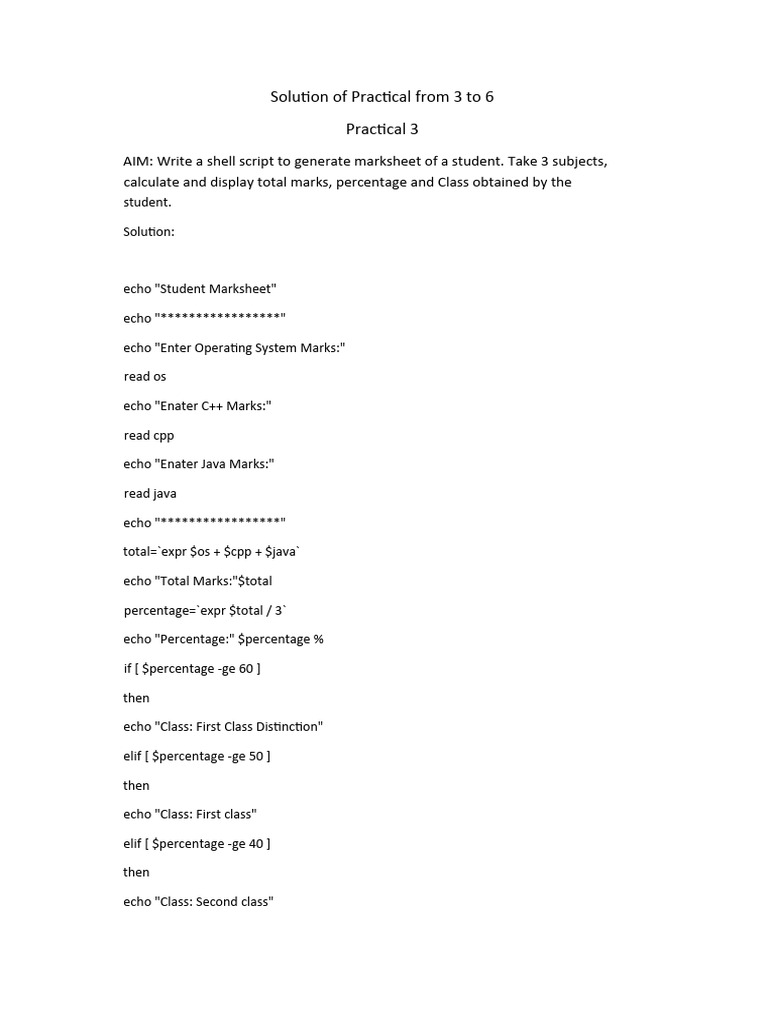 Solution of Practical From 3 To 6 | PDF