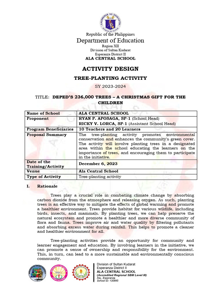 Tree-Planting Activity Proposal 2023 | PDF | Trees | Natural Environment