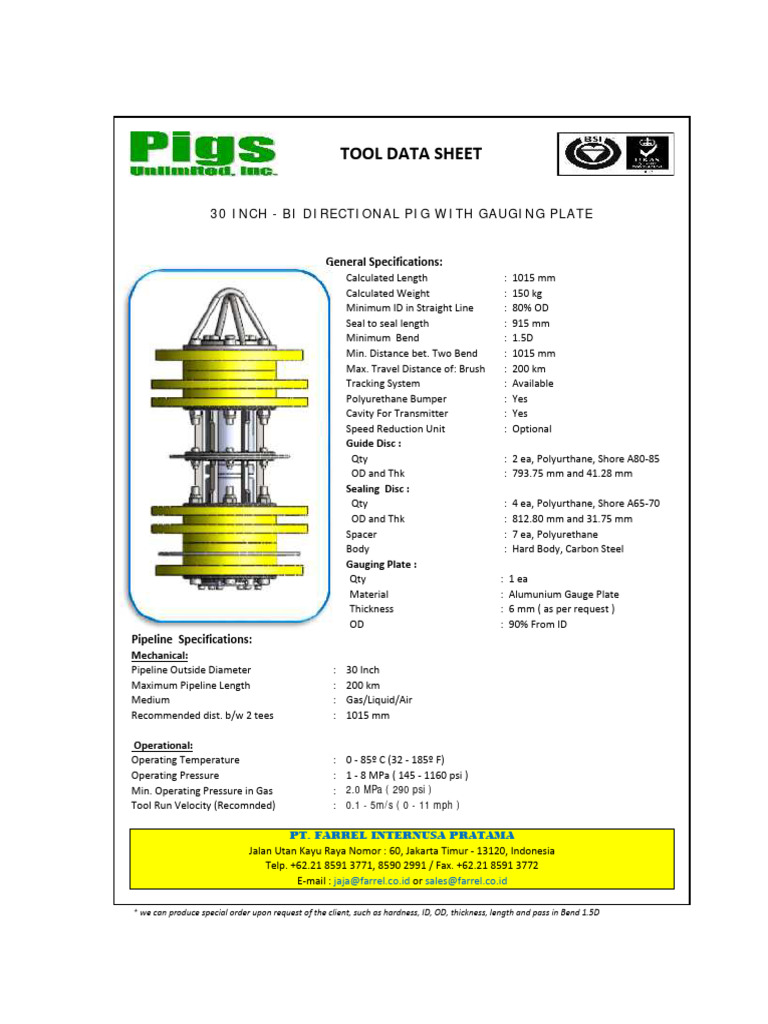 B.6. 3. E. BiDi Pig With Gauging Plate | PDF | Pipeline Transport ...