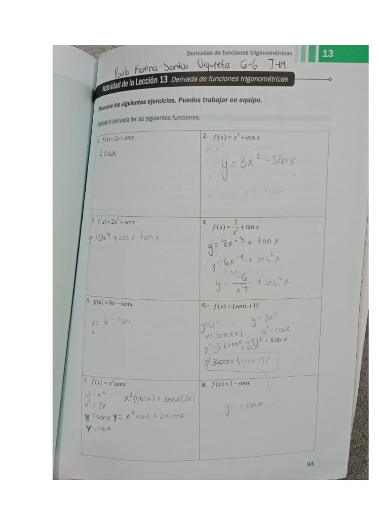 U2 - Act 13 - Derivadas Trígonometricas - KarinaSantos | PDF