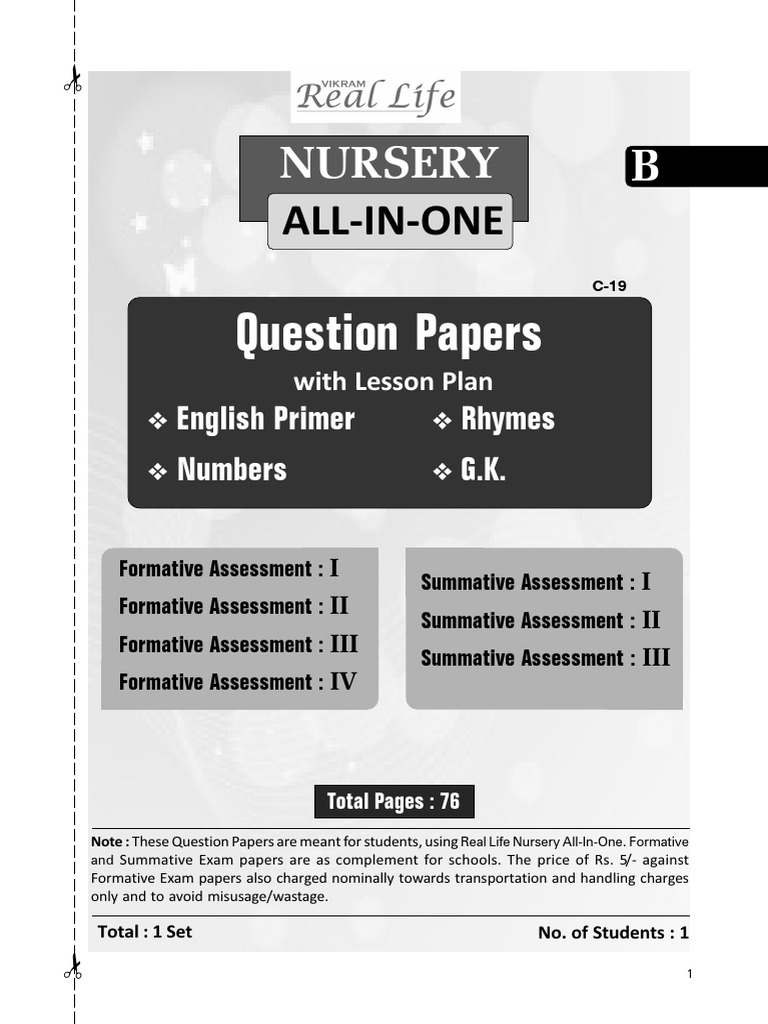 Nursery Exam Papers Overview | PDF
