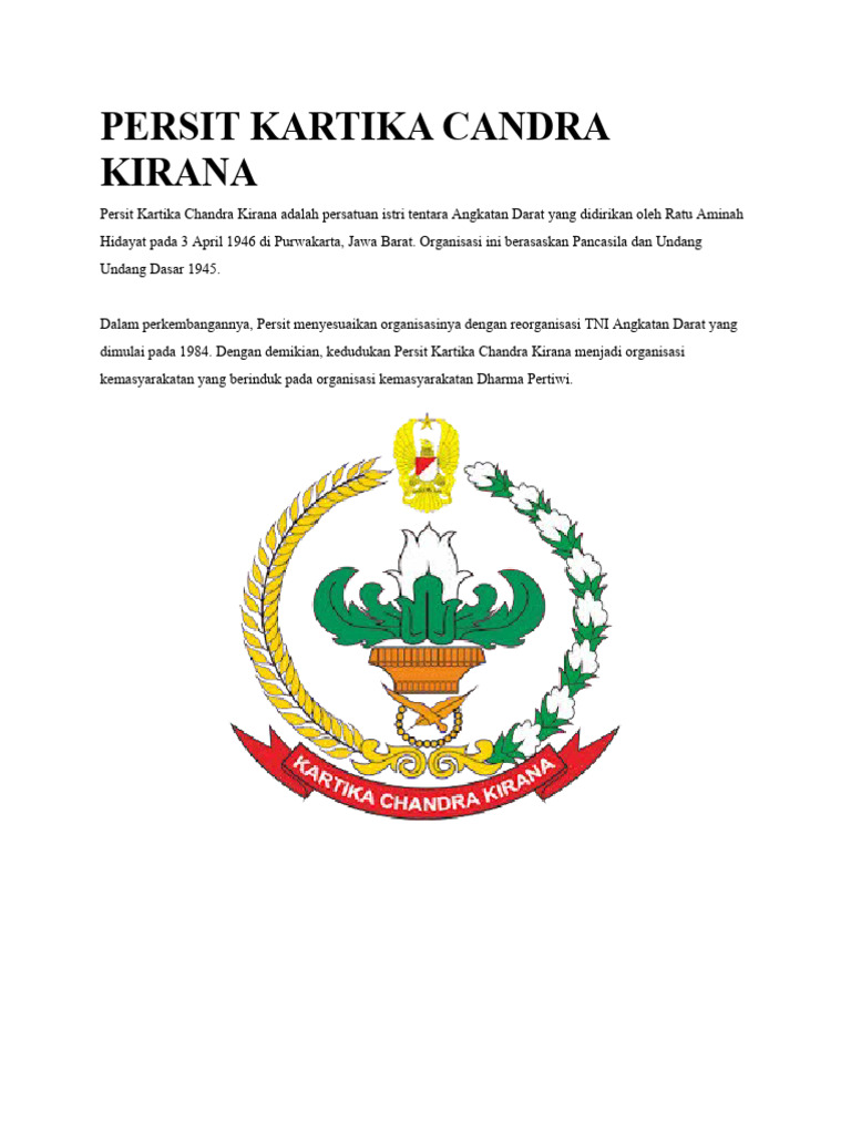 PERSIT KCK Sejarah Singkat | PDF