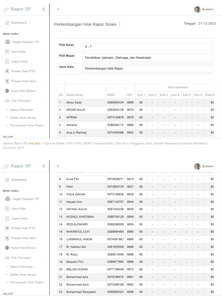 Rapor SP X7 Aplikasi E-Rapor Kurikulum Merdeka Dan Kurikulum 2013 ...