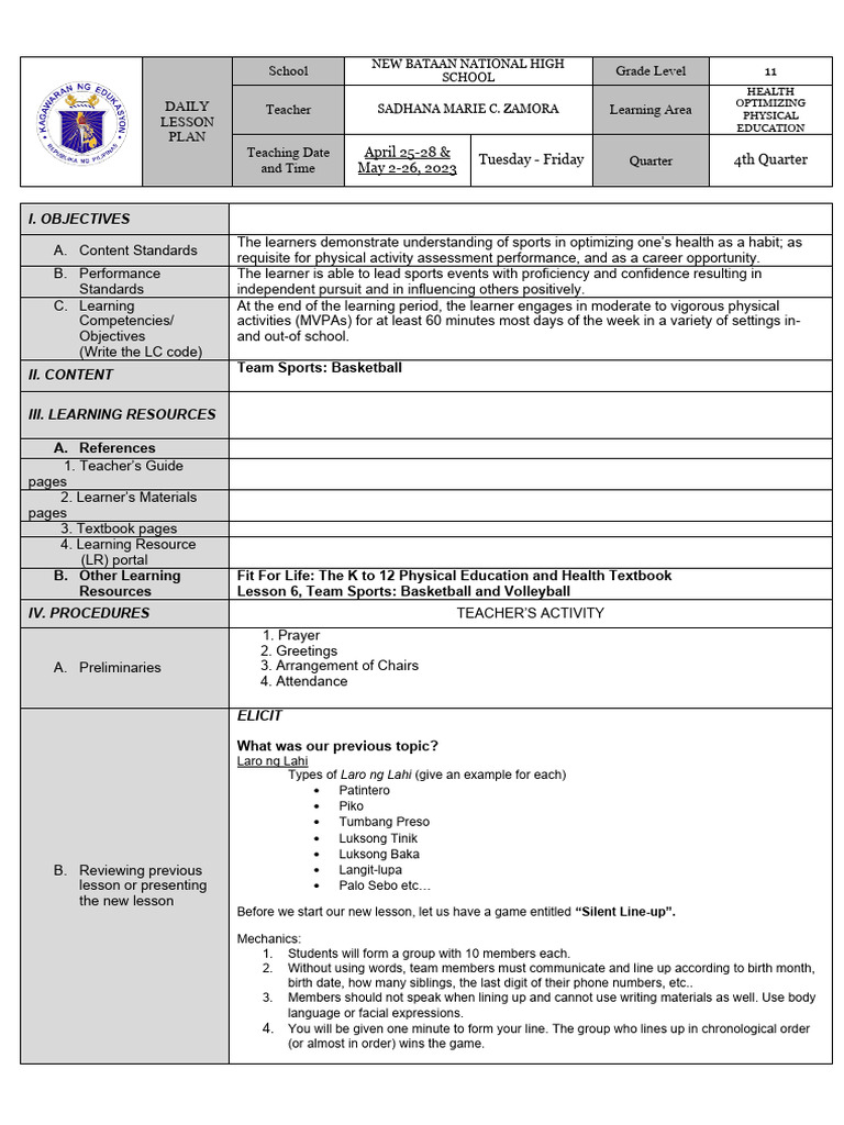 HOPE 11 - 4thqtr - Week 1-4 | PDF