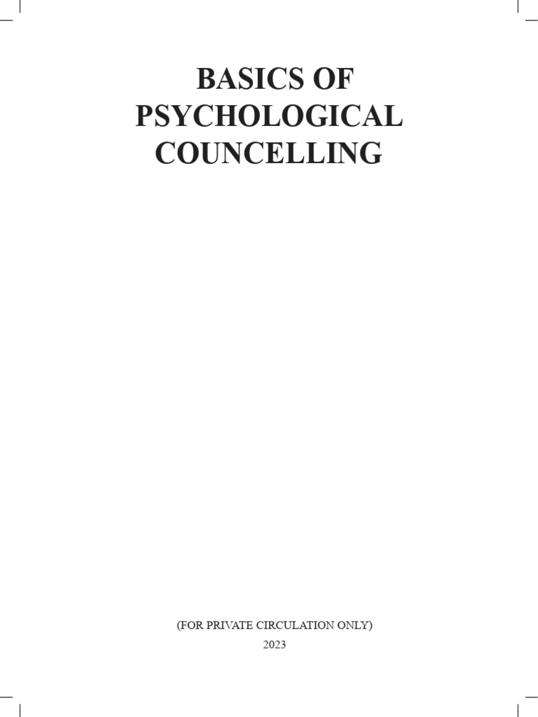 Basics of Psychological Counselling | PDF | Counseling Psychology ...