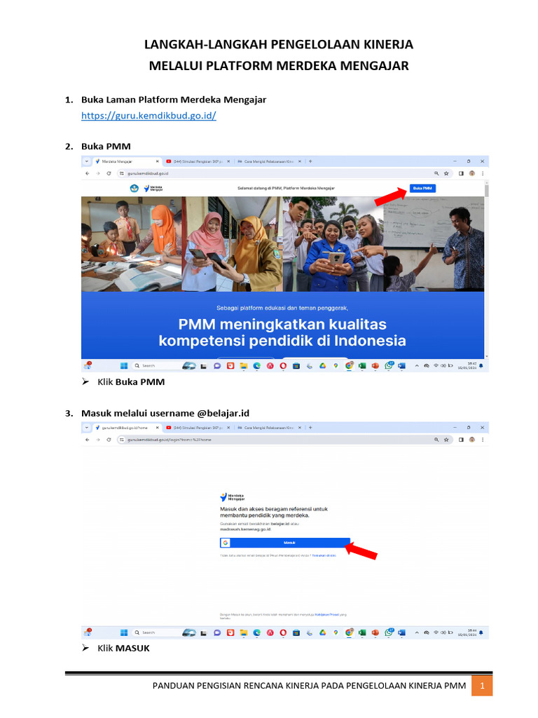 Langkah-Langkah Pengisian Rencana Kinerja Melalui PMM | PDF