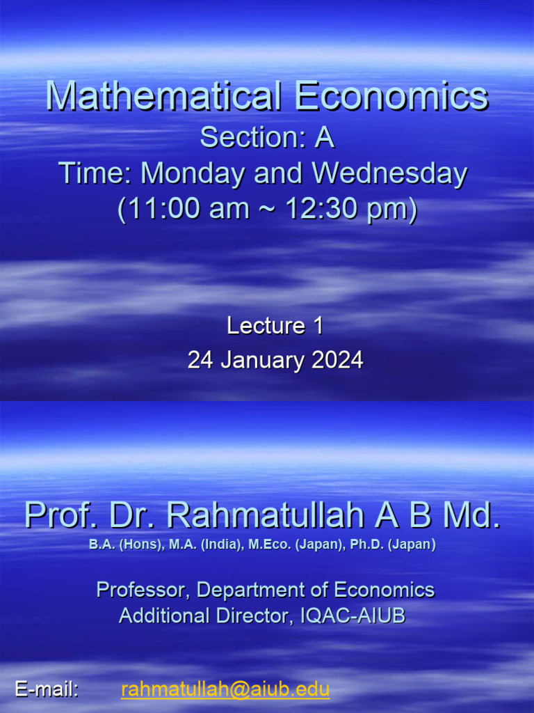 Lecture 1 ME Spring 24 | PDF | Linear Programming | Matrix (Mathematics)