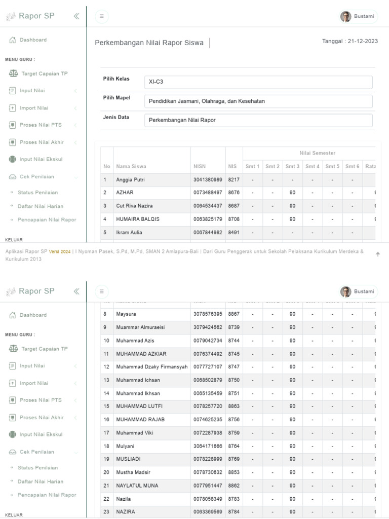 Rapor SP XI6 - Aplikasi E-Rapor Kurikulum Merdeka Dan Kurikulum 2013 ...