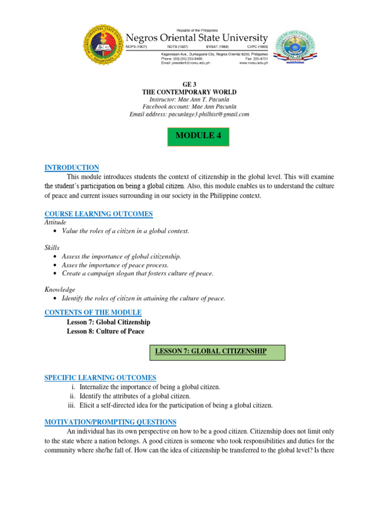 Ge3 Module 4 | Download Free PDF | Violence | Peace