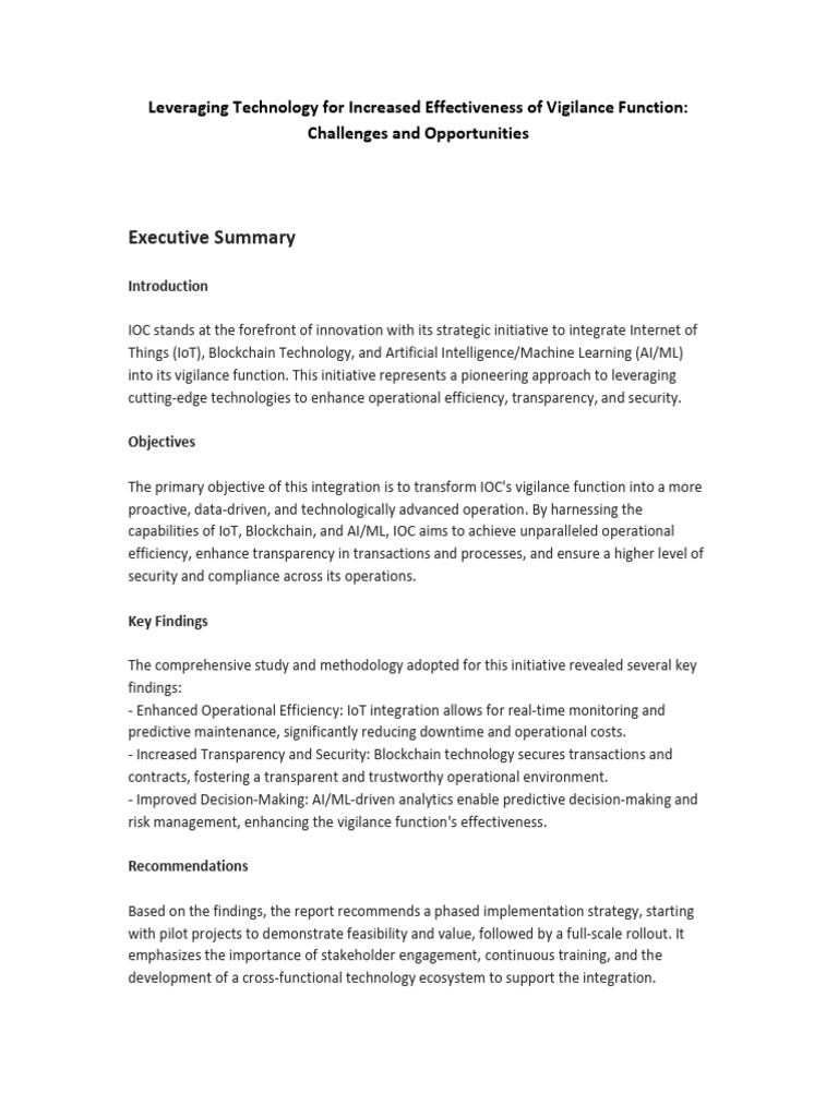 Leveraging Technology For Increased Effectiveness Of Vigilance Function Download Free Pdf