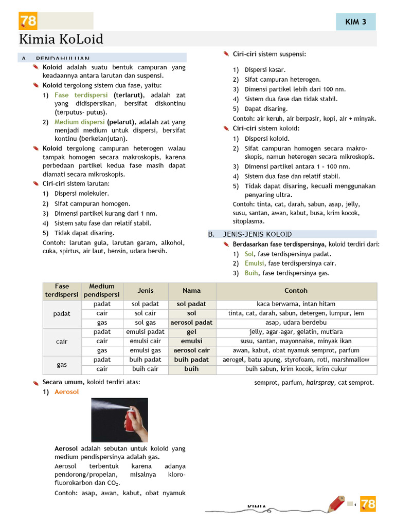 Jenis dan Ciri Koloid dalam Kimia | PDF