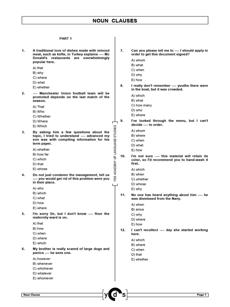 Noun Clauses (Extra) | PDF