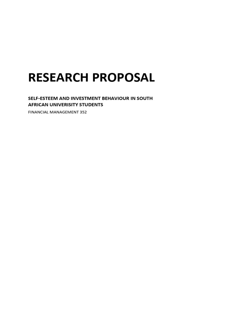 Research Proposal Group 4, Control | PDF | Self Esteem | Decision Making