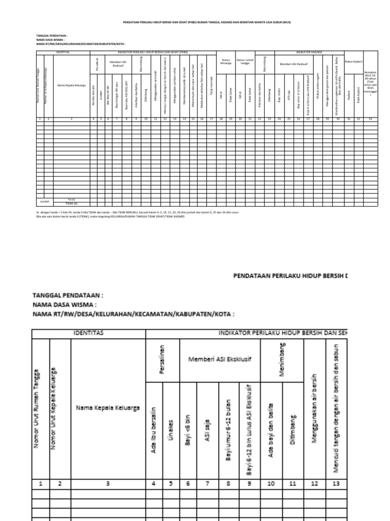 PHBS dan Kadarzi Rumah Tangga WUS | PDF