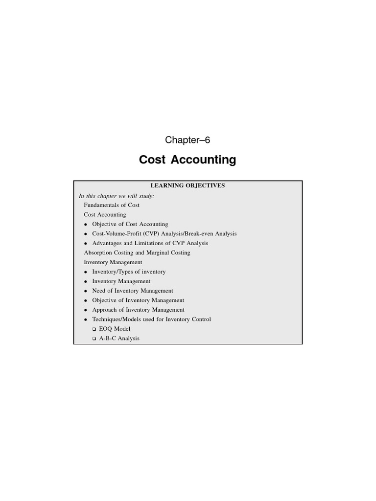 Chapter 6 - Cost Accounting | PDF | Business Process | Trade