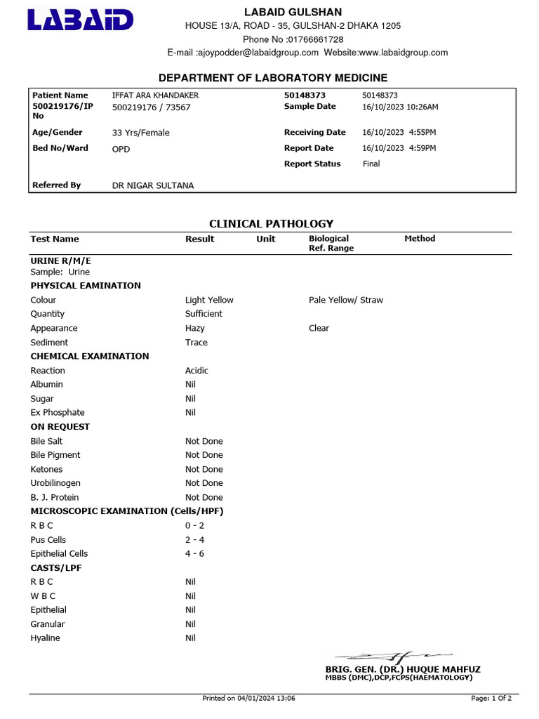 Urine Rme | PDF | Medical Specialties | Clinical Medicine