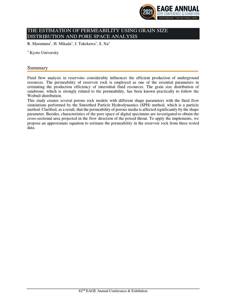 Masimura 2021 EAGE | PDF | Permeability (Earth Sciences) | Porosity