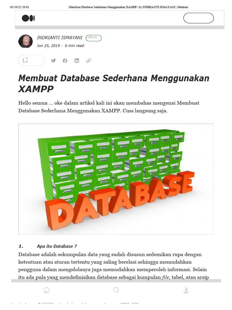 Membuat Database Sederhana Menggunakan XAMPP | PDF