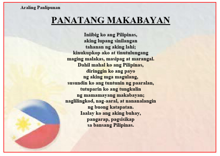Panatang Makabayan | PDF