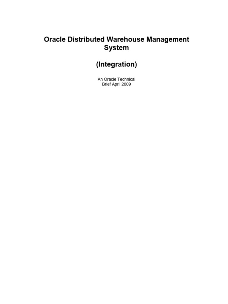 Distributed WMS Integrations Technical Brief | PDF | Database Schema ...