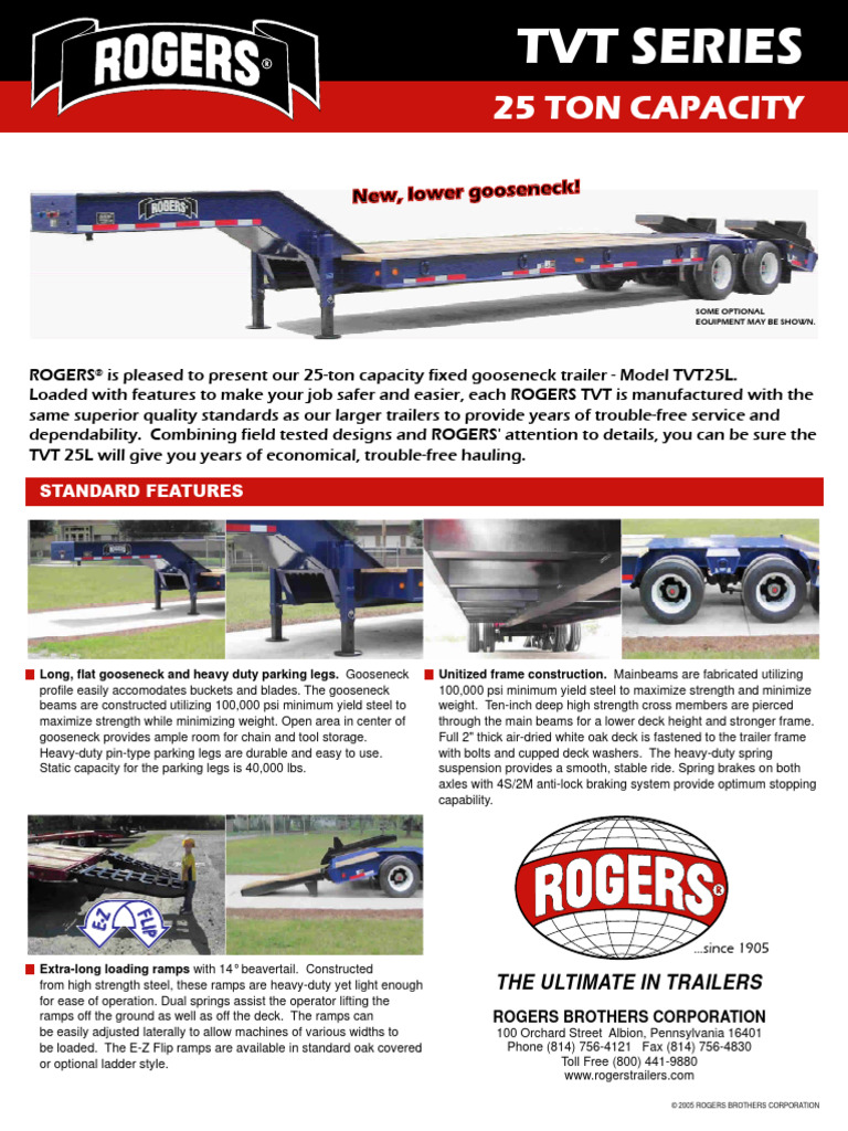 TVT25 Fixed Gooseneck Lowbed Trailer | PDF | Trailer (Vehicle) | Axle