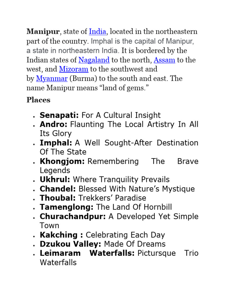 Historical Monuments of Manipur | PDF
